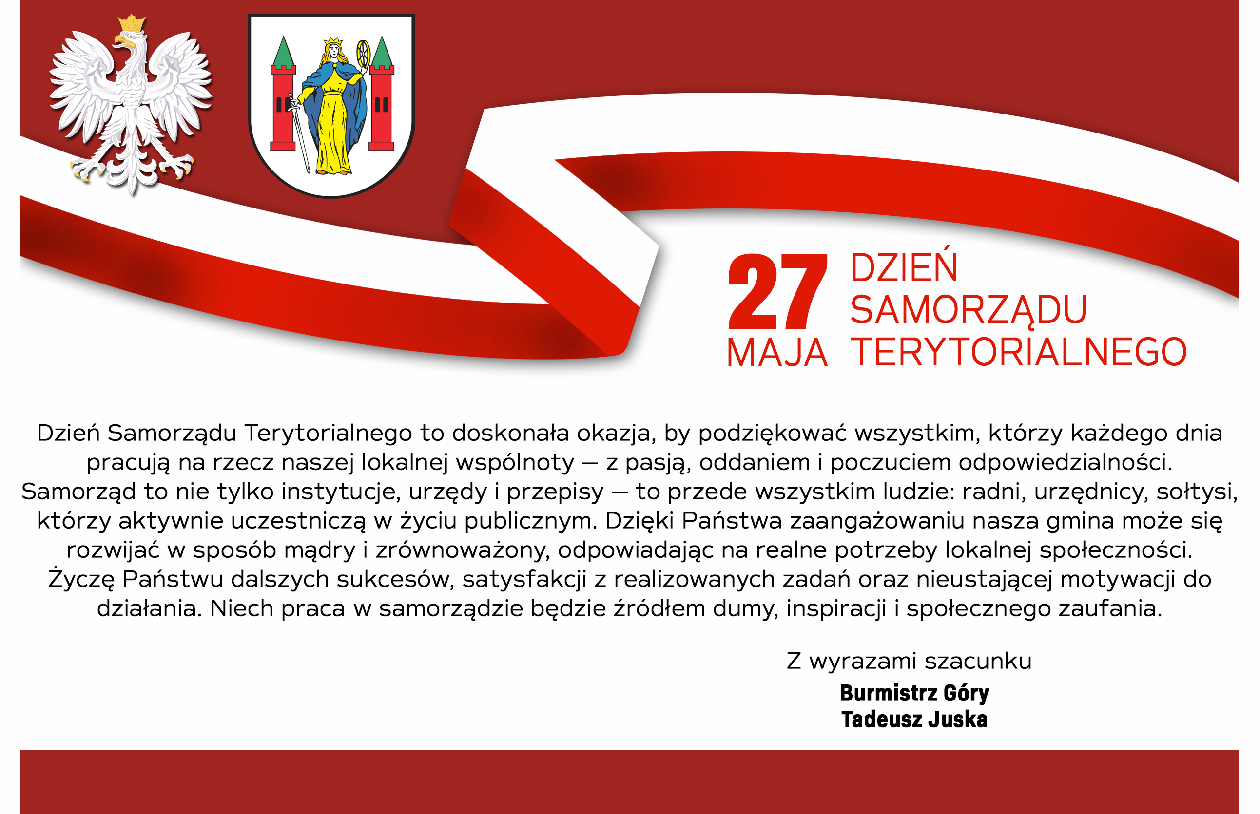 27 maja - Dzień Samorządu Terytorialnego - Urząd Miasta i Gminy w Górze